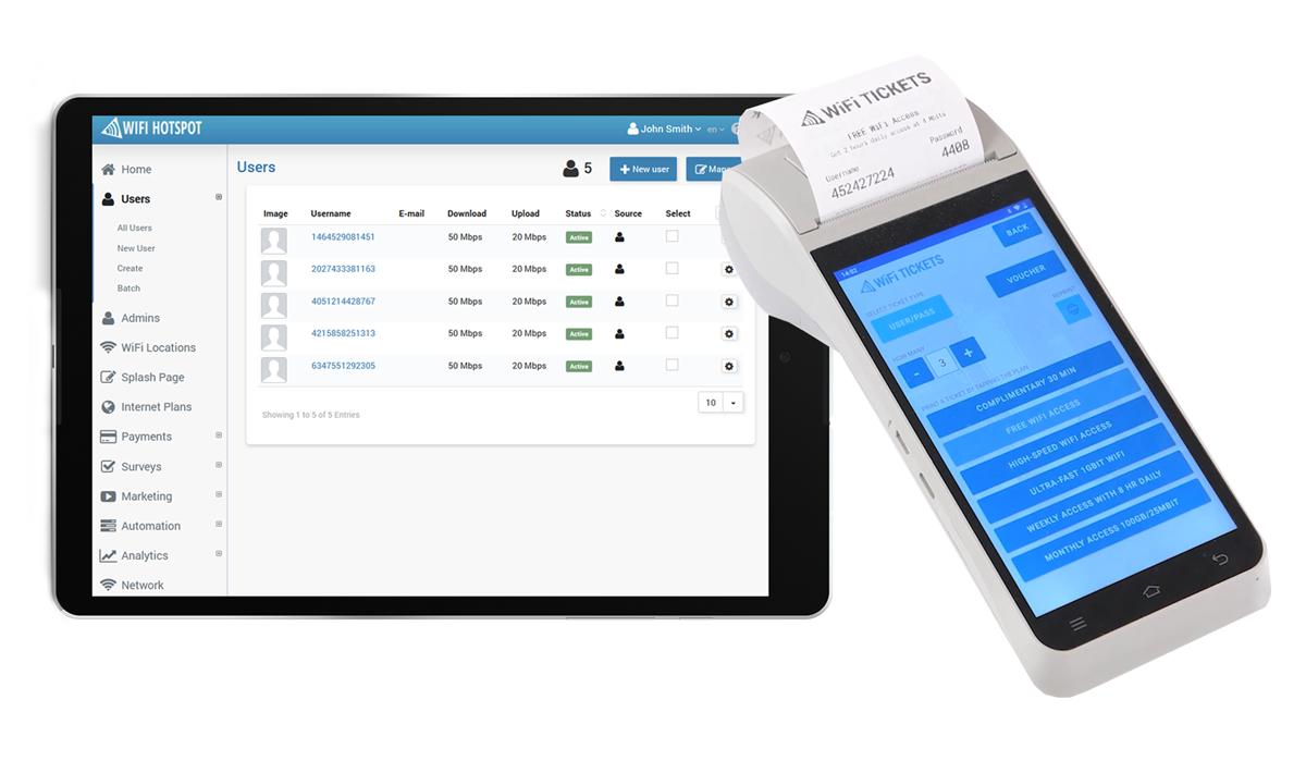 WiFi Tickets App - Start Hotspot